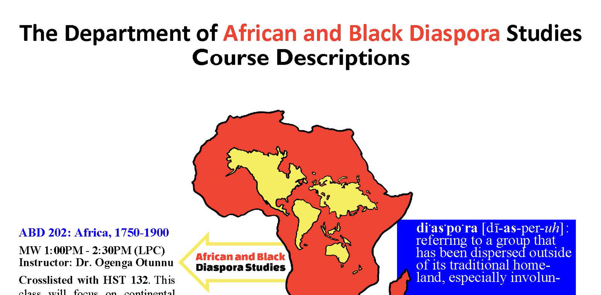 African and Black Diaspora Studies | Academics | College of Liberal ...